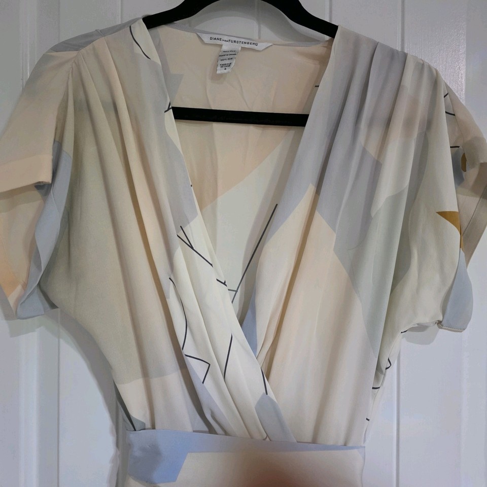 DVF Silk Ethyl Faux Wrap Maxi Dress | eBay