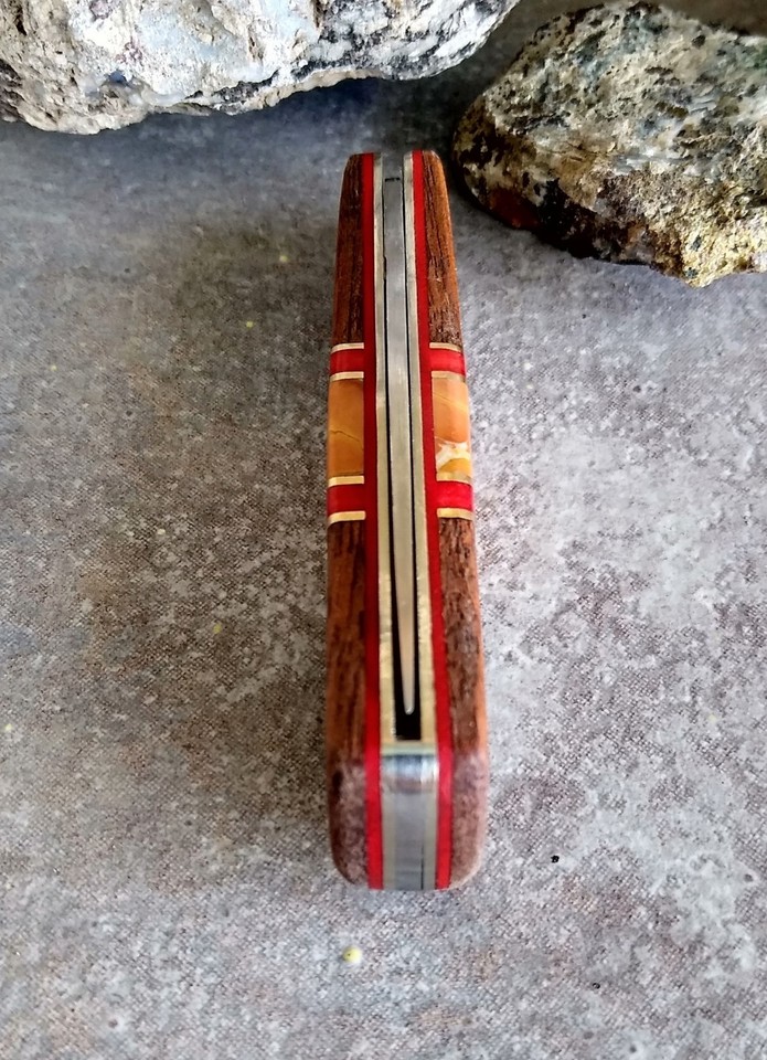 CUSTOM CASE SINGLE BLADE LOCKBACK 41059L MESQUITE MALIGANO JASPER ...