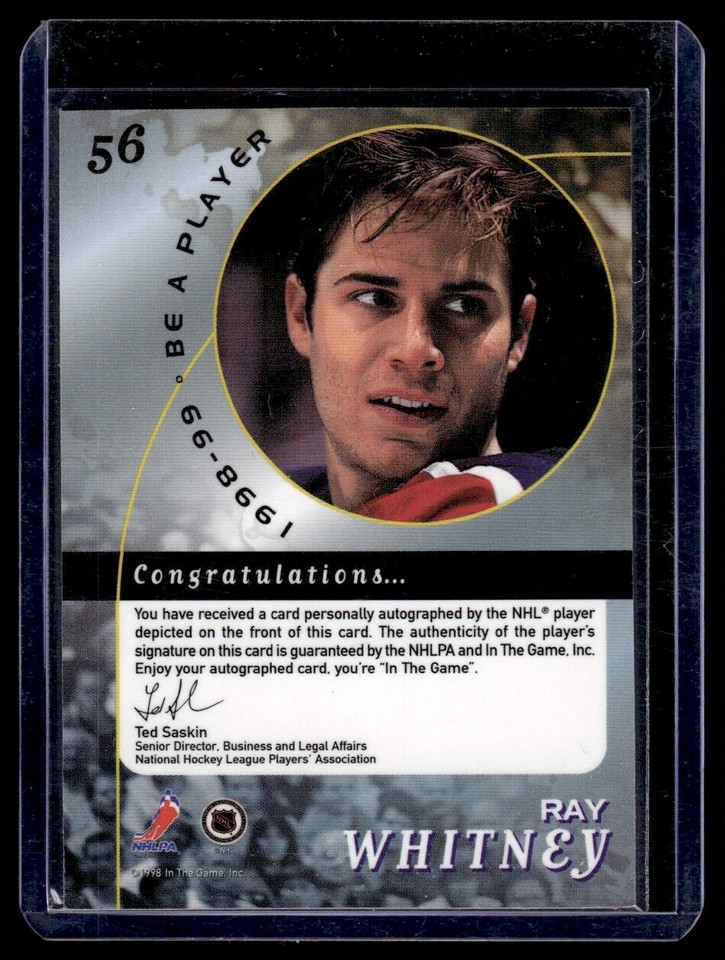 1998-99 ITG Signature Series Autographs Ray Whitney Auto Florida ...