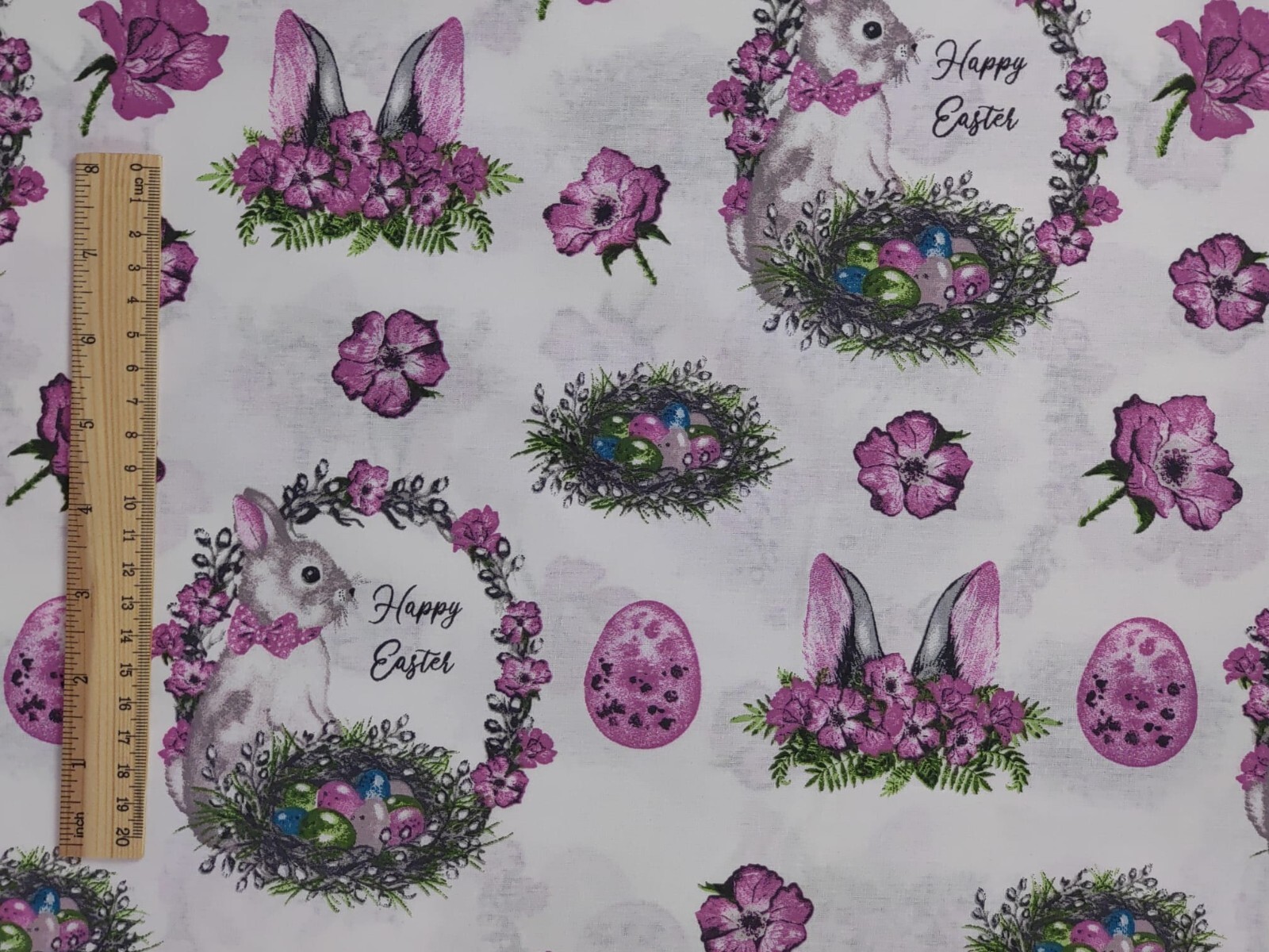 240cm Popeline Baumwolle Stoff Baumwollstoff Meterware Ostern Osterhase ...