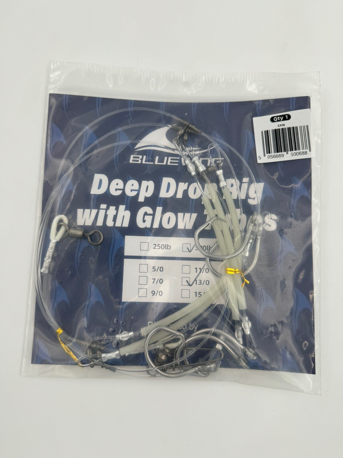 Bluewing Deep Drop Rig Glow Tubes 1pc Snapper Tilefish Rig Stainless ...
