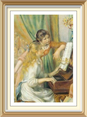 Vintage Impressionism Art PIERRE AUGUSTE RENOIR Print GIRLS AT THE ...