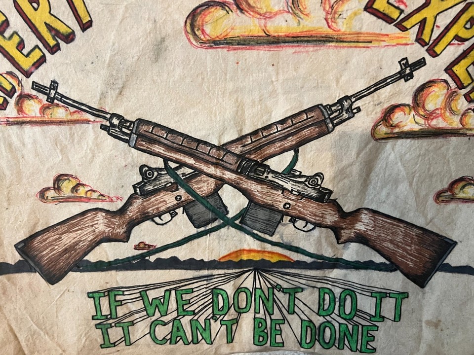 Vintage c1960 Marines U.S.M.C Double sided case platoon award sign ...