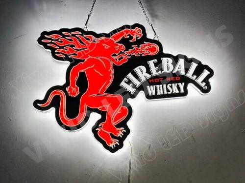 Fireball Whisky Hot Red Beer 2D LED 16"x11" Neon Sign Lamp Light Bar ...
