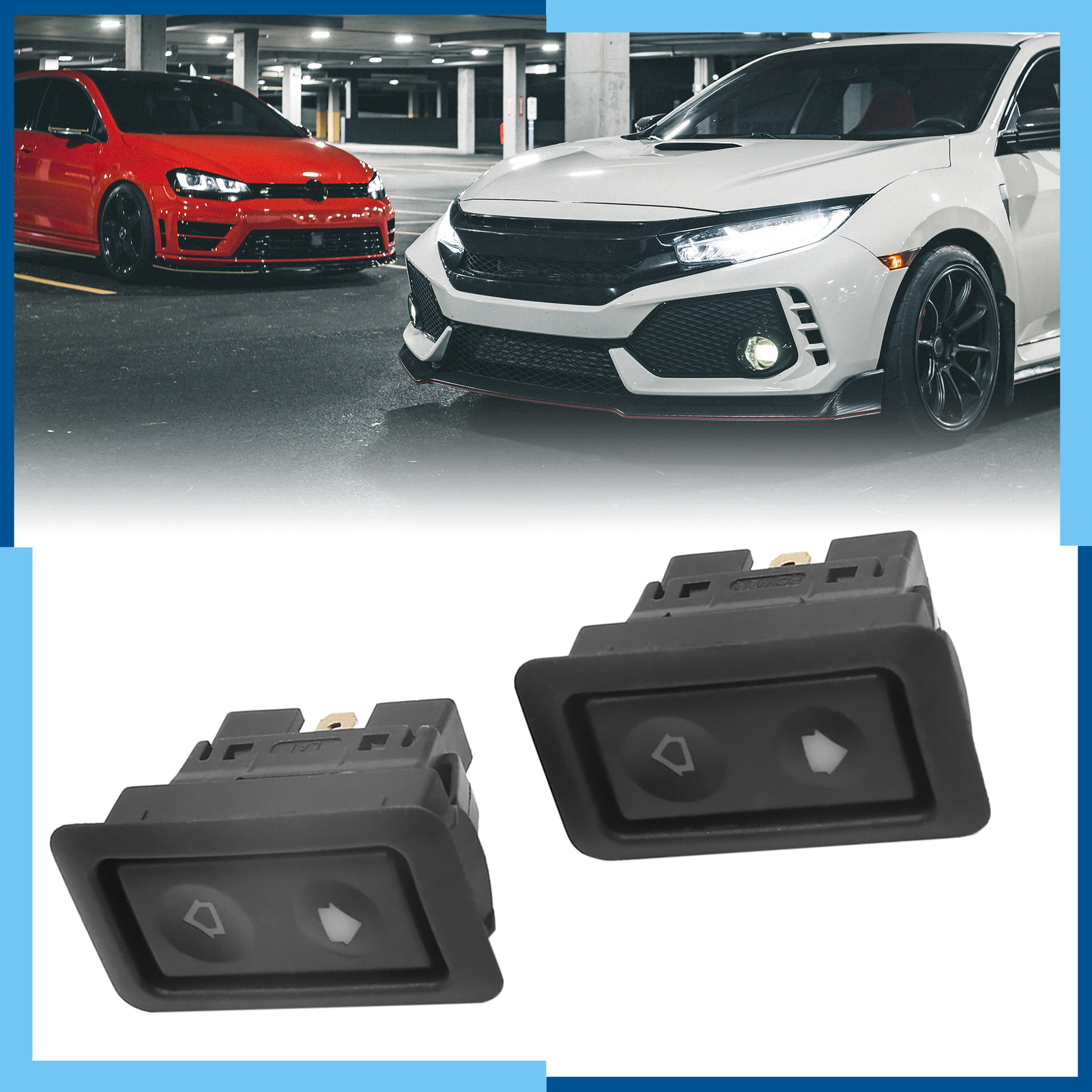 Universal Pack(2) 6 Pin Car Door Window Power Electric Control Switch ...