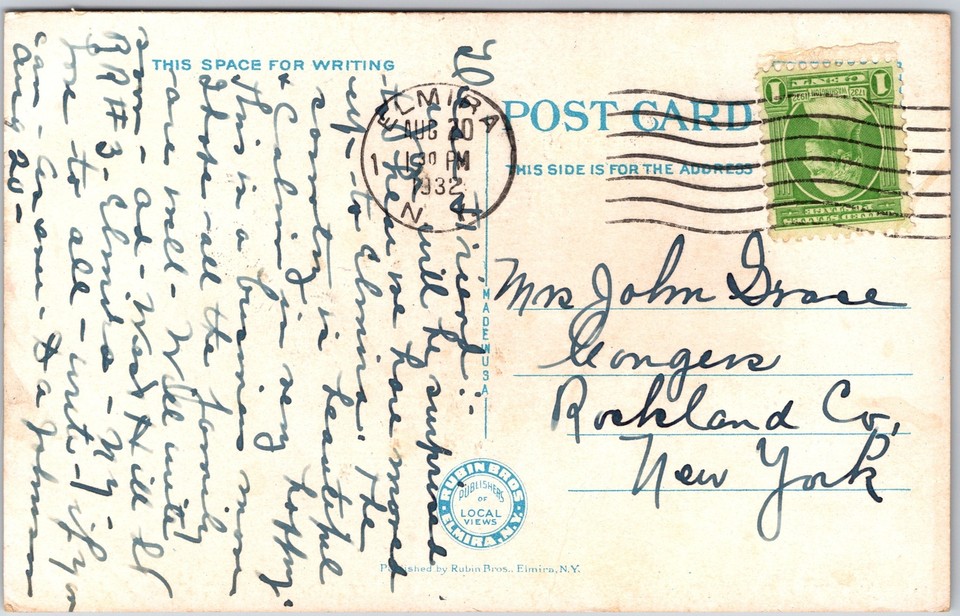 Elmira New York NY, 1932 Cowles Hall Building, Elmira College School ...