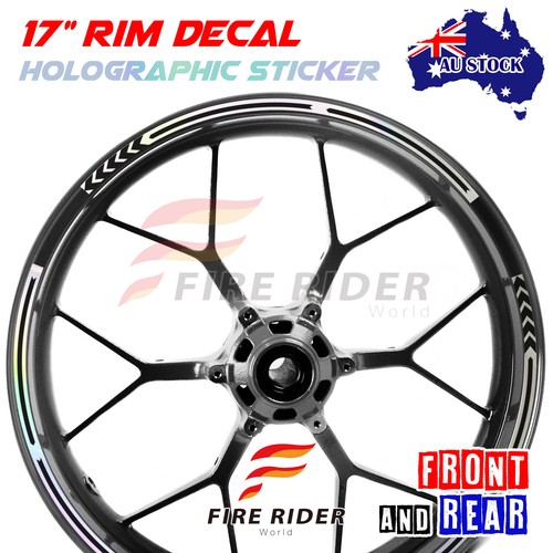 Black J04 Rainbow 17" Wheel Sticker Rim Stripes For Aprilia RSV4 R APRC ...