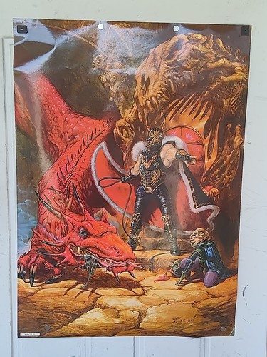 Advanced Dungeons & Dragons TSR Promotiinal Poster 1986 Dragon 33x 24 ...