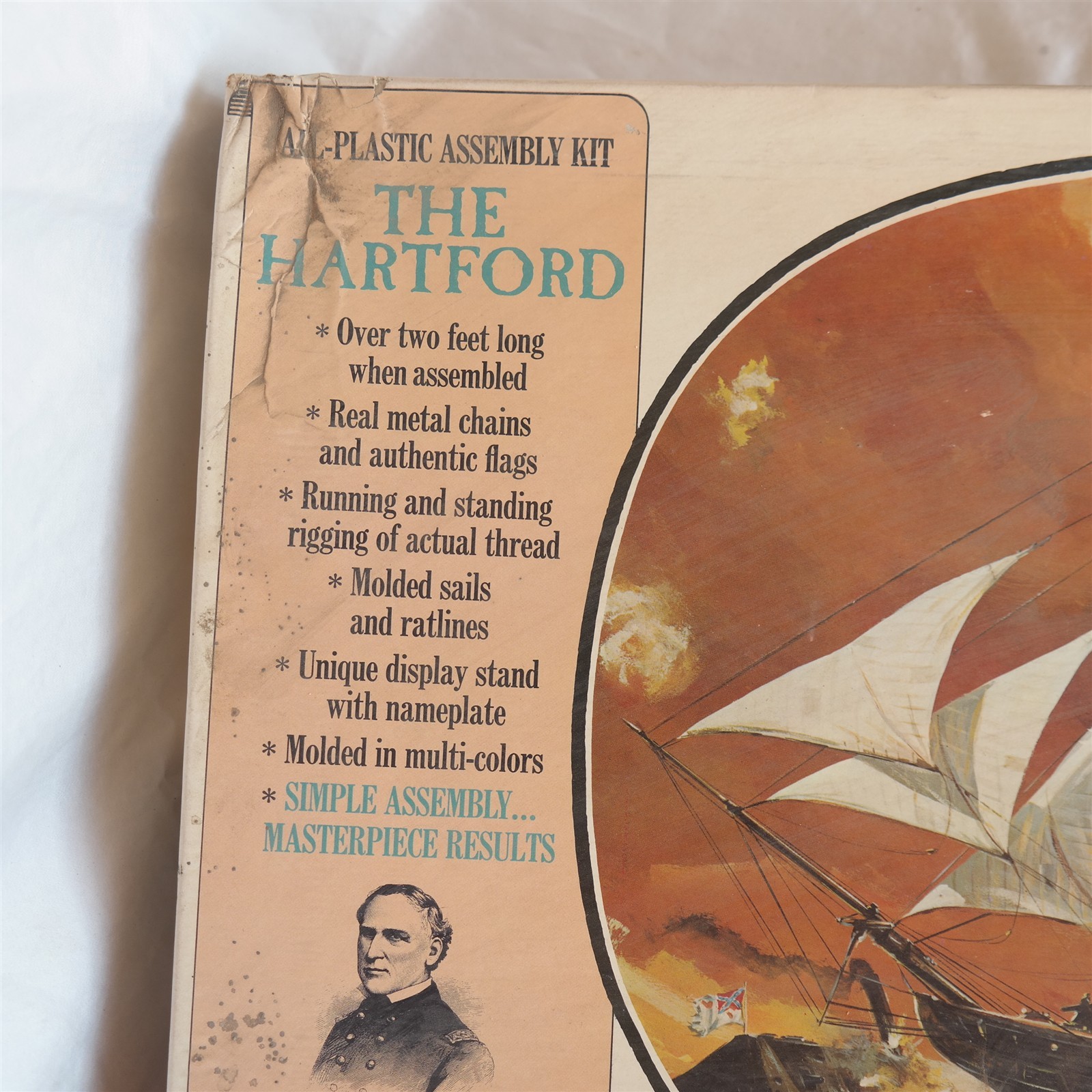 Vtg New Old Stock 1966 The Hartford Ship model kit 24" long Aurora USA ...