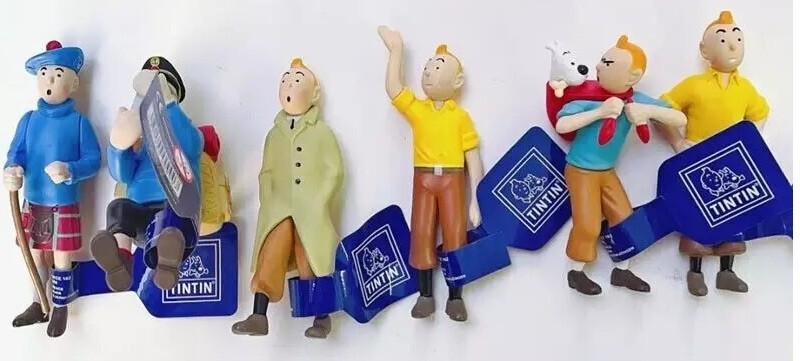 ENSEMBLE DE 6 FIGURINES TINTIN - HADDOCK ET MILOU 6/9 CM PVC ...