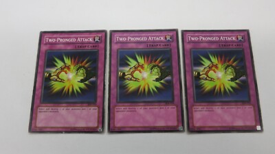 3x TWO-PRONGED ATTACK UNLIMITED EDITION SDK-034 COMMON YUGIOH MP #2 | eBay