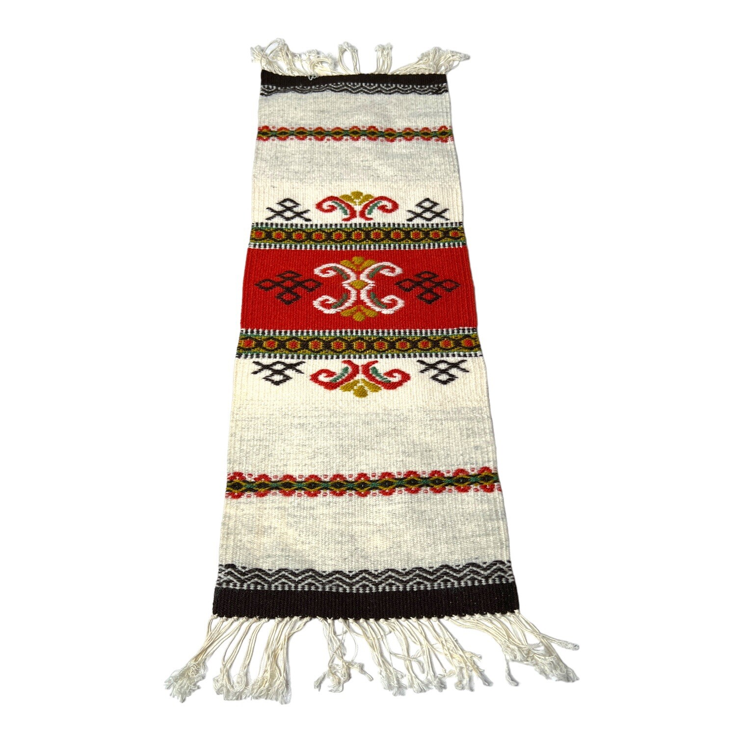 Audhild Vikens Vevstove Norwegian Woven Wool Table Runner Wall Hanging ...