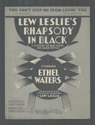 RHAPSODY IN BLACK 1931 You Cant Stop Me From Lovin You ETHEL WATERS ...