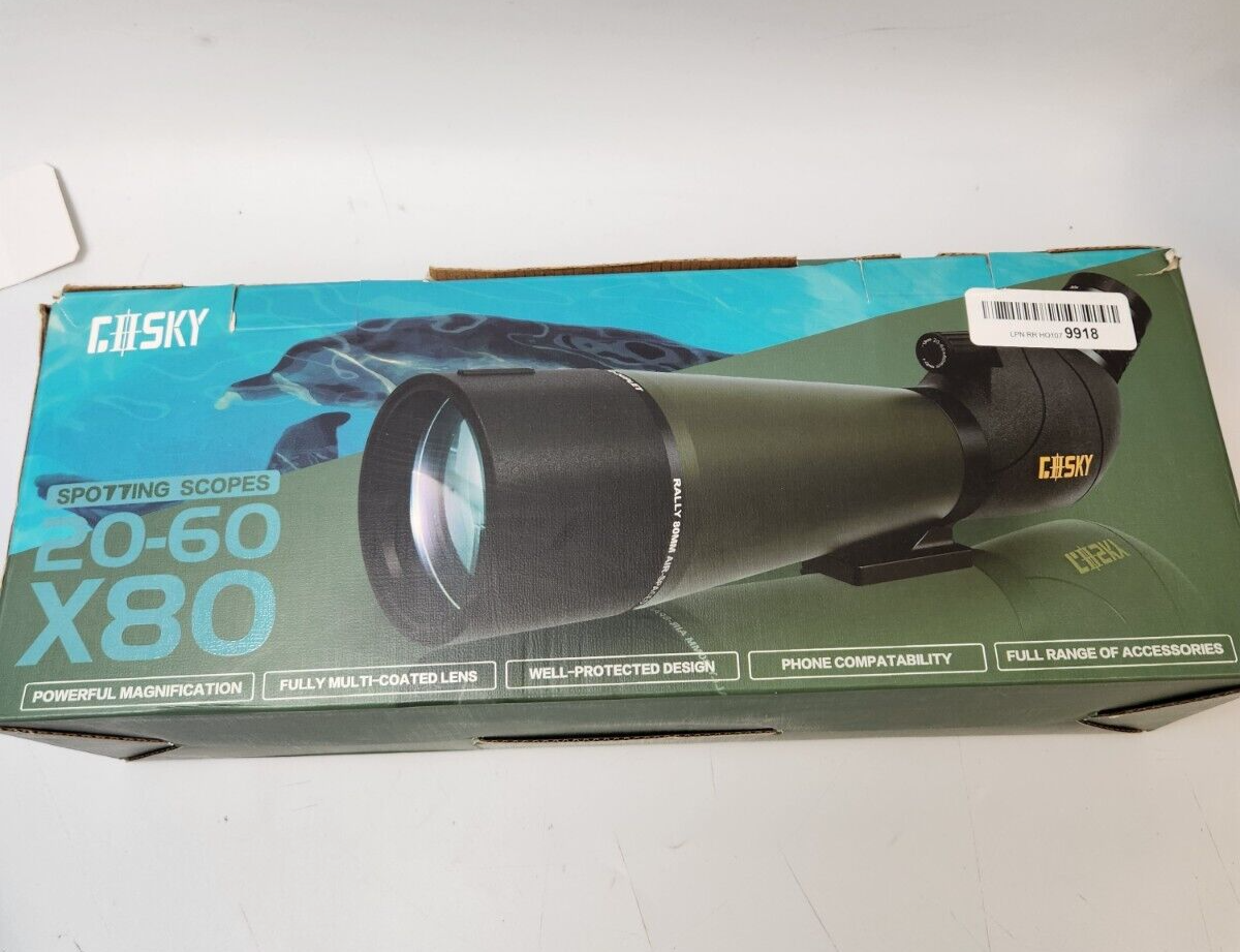 Gosky Updated 20-60x80 Spotting Scope Tripod Carrying Bag Target ...