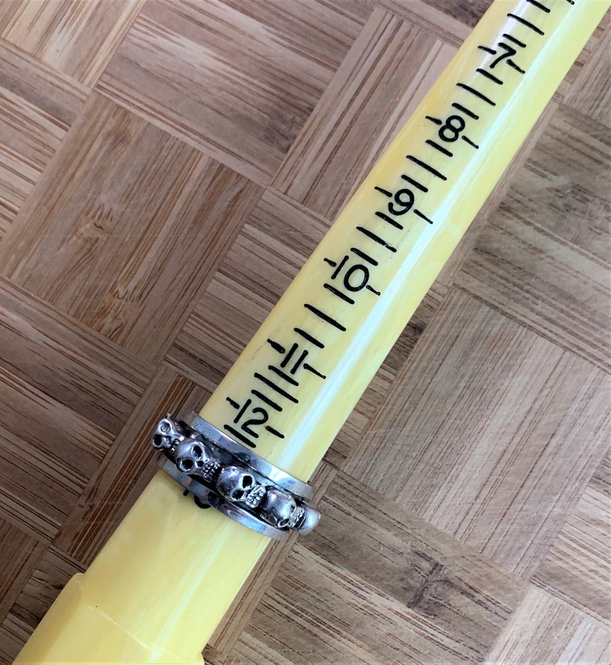 Vintage Skull Custom made Spinner heavy Ring 925 Scott King Kay Wall ...