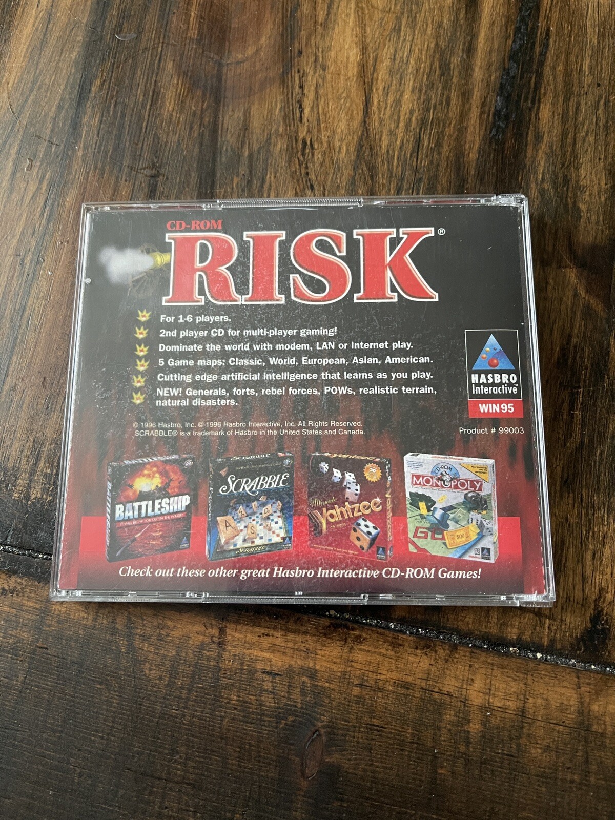 RISK The Game Of Global Domination CD-ROM. Hasbro, 1996 Win 95 w/Manual ...