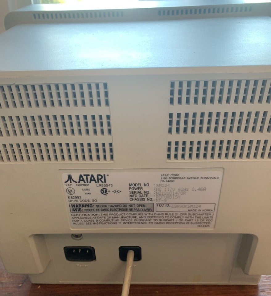 Vintage ATARI SM124 CRT Monochrome Monitor. Tested to Turn on. | eBay