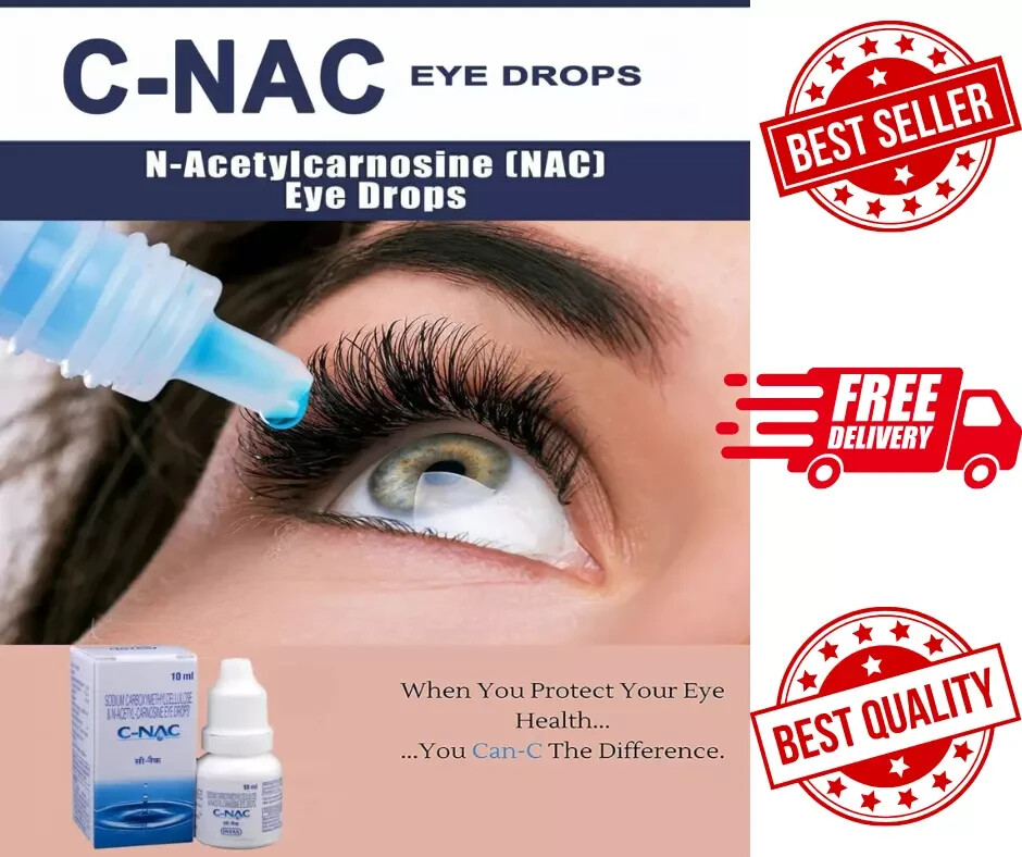 C-NAC Eye Drops, N-Acetyl-Carnosine Eye Drops - 10 ml (Pack of 3) Free ...