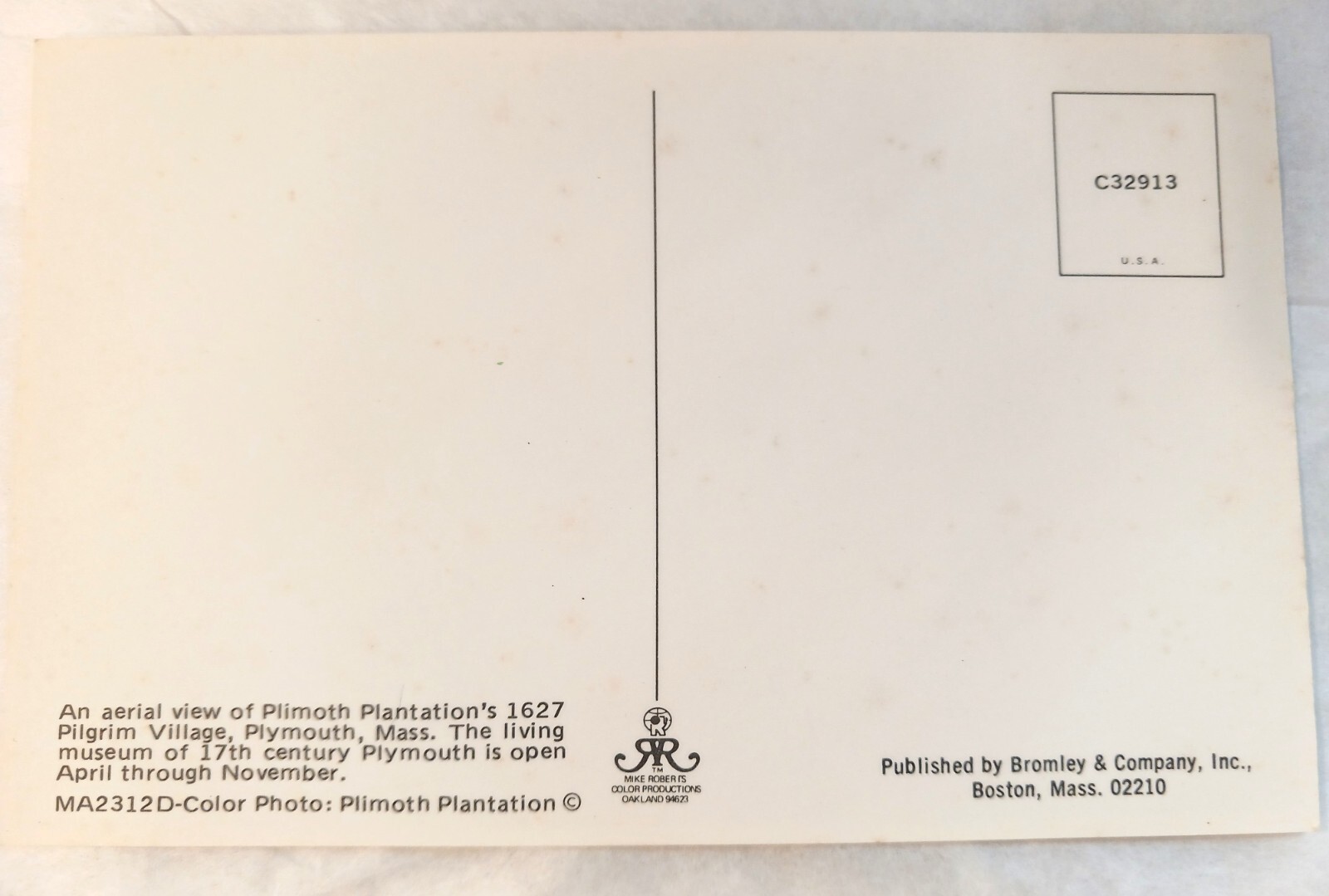 Aerial View of Plimoth Plantation's 1627 Pilgrim Village Color Postcard ...