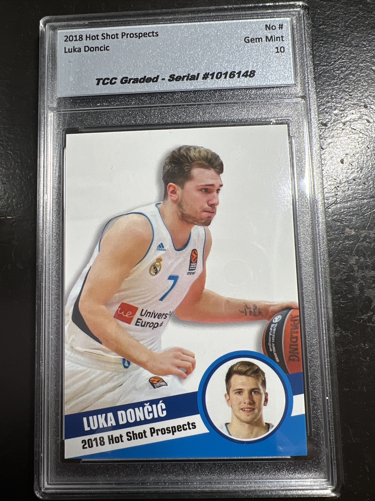 2018 Hot Shot Prospects Luka Doncic TCC Graded Gem Mint 10