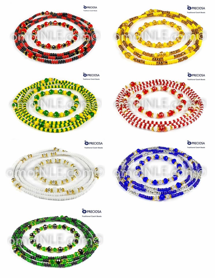 SHANGO SET DE COLLAR CON IDDE DE CUENTAS CHEKAS GENUINAS CZECH BEADS ...