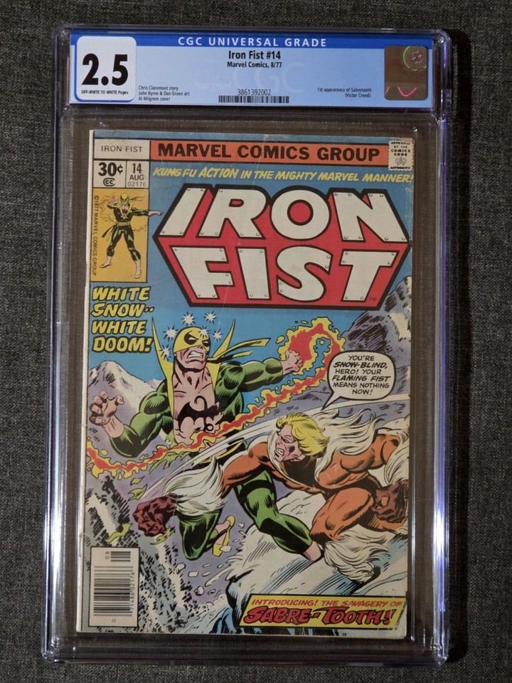 Iron Fist #14 CGC 2.5 OW 1st Appearance of Sabretooth! Marvel Comics ...