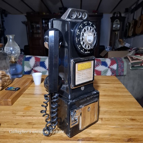 Vintage 1950s Automatic Electric Pay Telephone 3 Coin Slot Rotary Dial ...