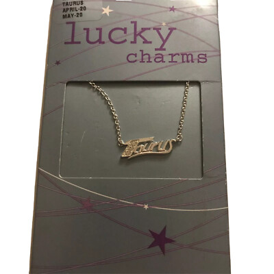 Lucky Charms Taurus Necklace Pendant Silver Tone Zodiac | eBay