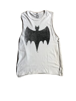 WOMENS BATMAN PRINT WHITE MUSCLE TOP SIZE XS DC COMICS ORIGINALS | eBay