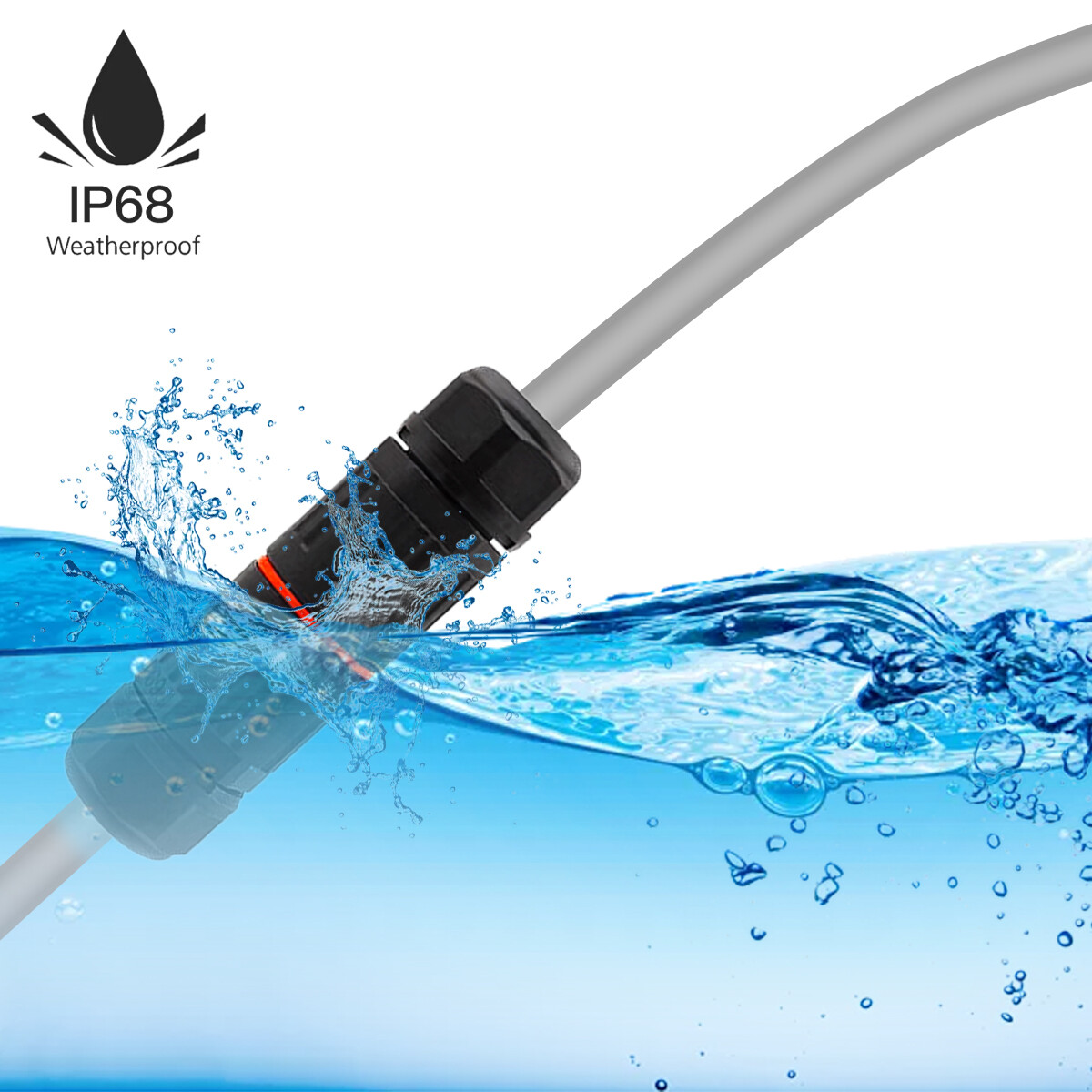 25X 2 Pole Core Joint Outdoor IP67 Waterproof Electrical Cable Wire ...