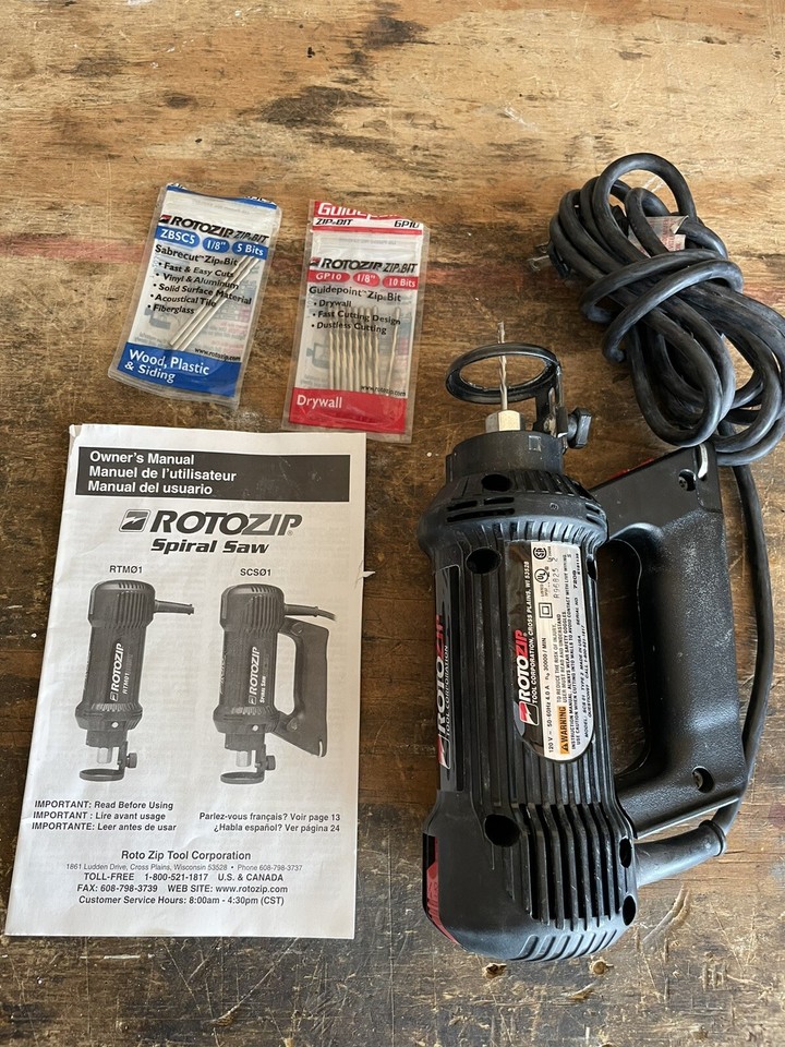 Excellent Set,USA RotoZip Spiral Saw SCS01,Zip Mate,Hard Carry Case ...