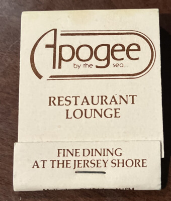 Apogee By The Sea Restaurant Highlands NJ Vintage Matchbook 20 Unstruck ...