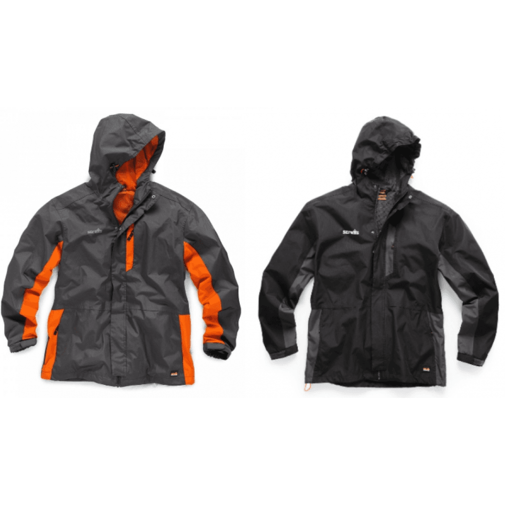 Scruffs Black / Charcoal / Orange Worker Jacket Men's Workwear ...