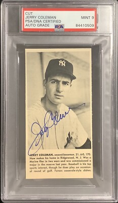 Jerry Coleman Signed Cut Baseball New York Yankees WSC PSA/DNA ...
