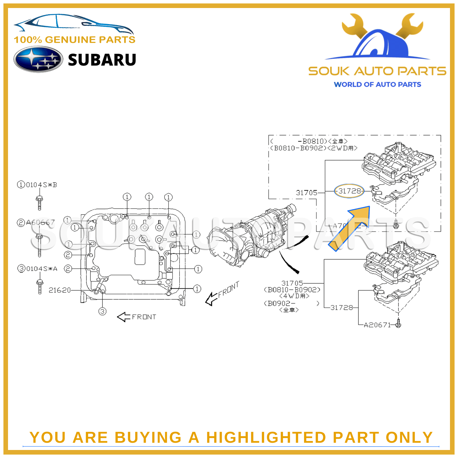 31728-AA130 Genuine Subaru STRAINER ASSY OIL TRANSMISSION FILTER ...
