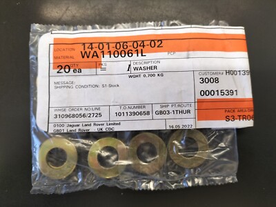 Land Rover Washers M10 - 3/8th Flat - WA110061L 4 pcs - Genuine LR | eBay
