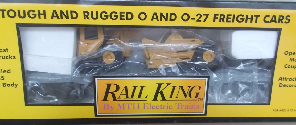 MTH Rail King Construction Flat Car with Ertl Earth Mover 30-7616 | eBay
