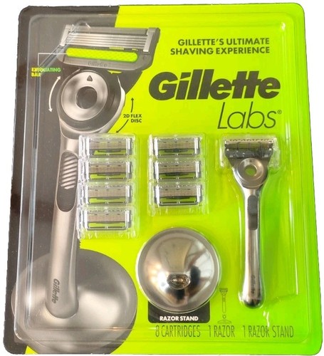 Gillette Labs 1 Razor Handle with Stand + 8 Cartridges | eBay