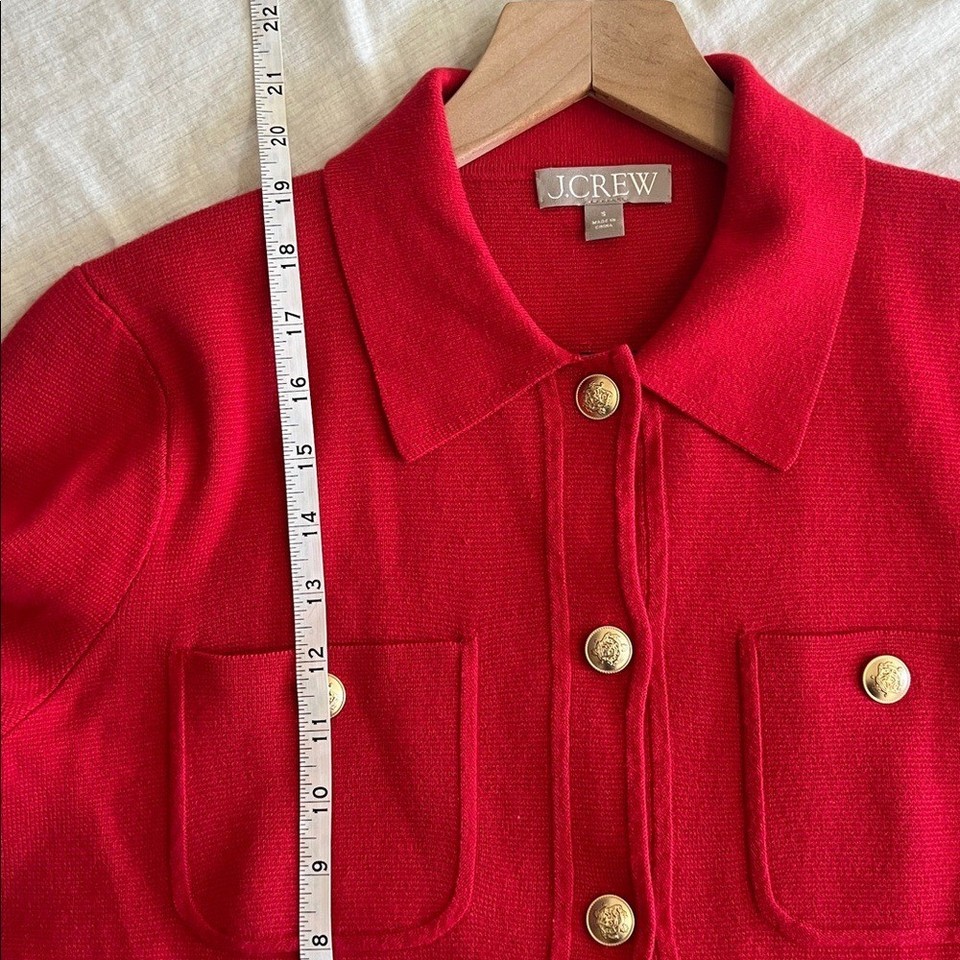 J. Crew Lady Jacket Sweater Red Sz Small Gold Buttons Old Money | eBay