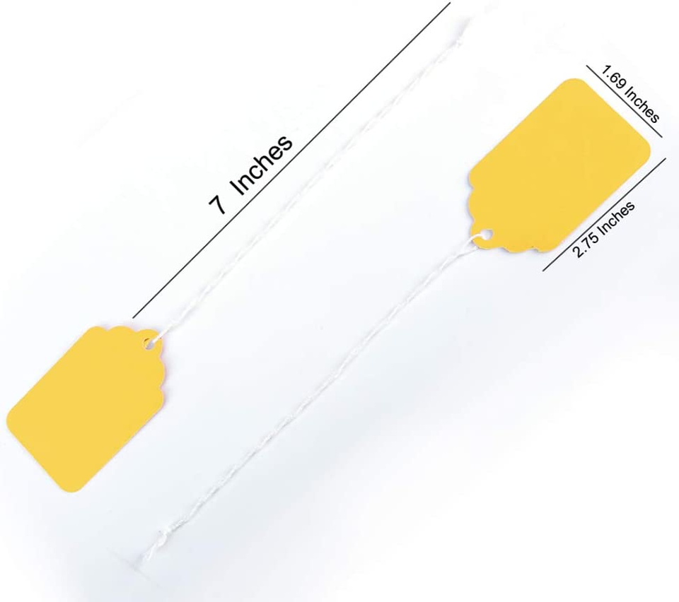 Yellow Price Tags 240Pcs, Matte Tags with Strings Attached Marking ...