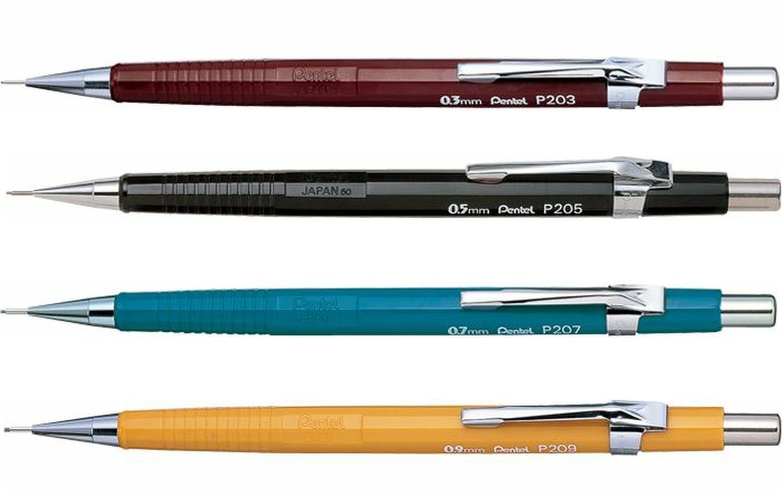 Pentel P200 Automatic Mechanical Pencil 0.3 0.5 0.7 0.9 mm P203 P205 ...