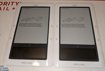 Lot of 2 Barnes & Noble Nook 1st Edition 2GB, Wi-Fi, 6in White/Gray NOT ...