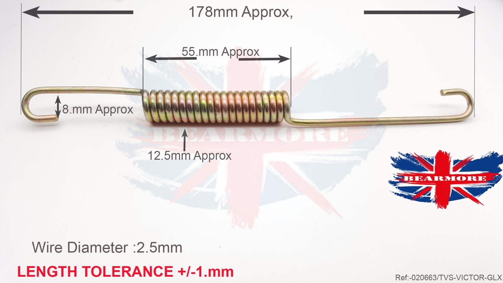 Universal Motorcycle Kick Stand Side Stand Spring 178mm Long extension ...