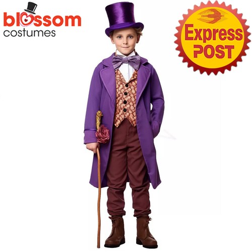 N1514 Roald Dahl Purple Willy Wonka Chocolate Factory Boys Book Week ...