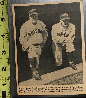 JOE MCCARTHY & JIMMY BURKE CUBS - LATER WENT ON TO YANKEES TOGETHER ...