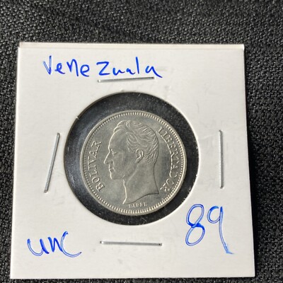VENEZUELA 1 BOLIVAR 1989 UNC Gem Bu not silver | eBay