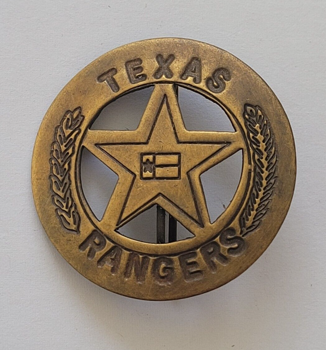 Replica Solid Brass Texas Rangers Badge Company B Old West Western ...