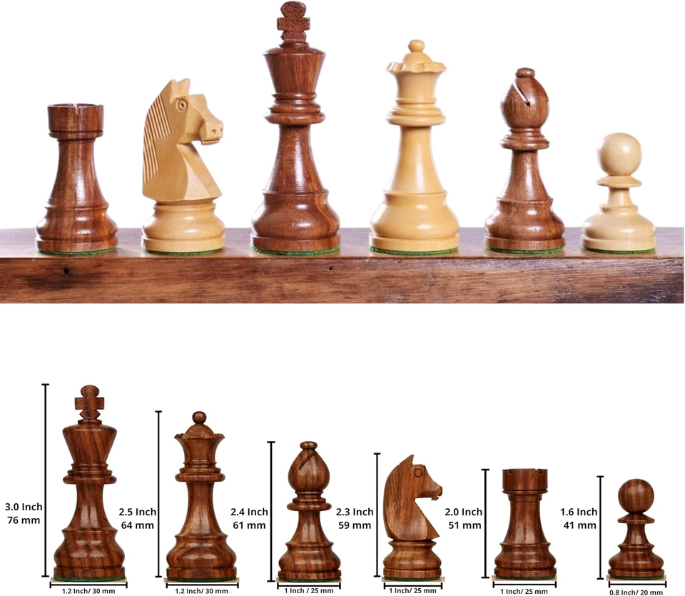 | Tournament Series Staunton Style Chess Pieces Only Chess Set, German ...