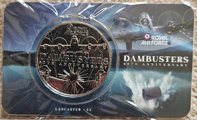 2023 PITCAIRN ISLANDS £5 FIVE POUNDS COIN IN CARD: DAMBUSTERS RAF ...