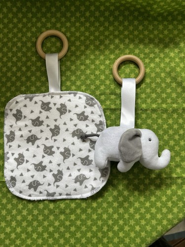 Elephant Baby Toys Crinkle Teether Hanging Toy Girls Set Of 2 Shower ...